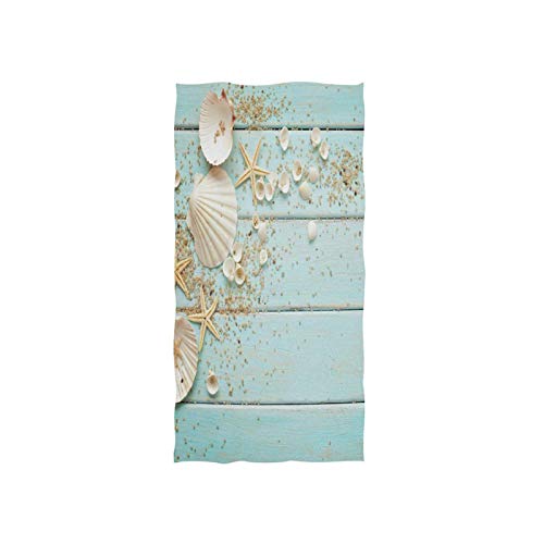 SUABO Seashells Hand Towel Dish Towels Cotton Face Towel 30x15 inch Gym Yoga Towels for Bath Decor