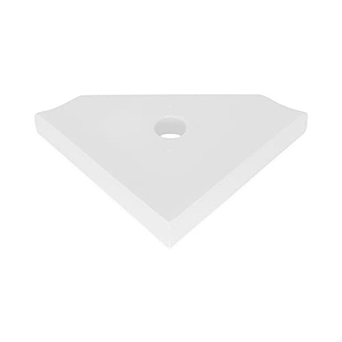 Questech Décor 8 Inch Corner Shower Shelf and 5 Inch Shower Caddy Soap Dish, Geo Flatback Wall Mounted Bathroom Shower Organizer, Bright White Polished