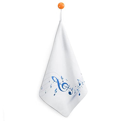Lurnise Hand Towel Music Note Hand Towels Dish Towel Lanyard Design for Bathroom Kitchen Sports