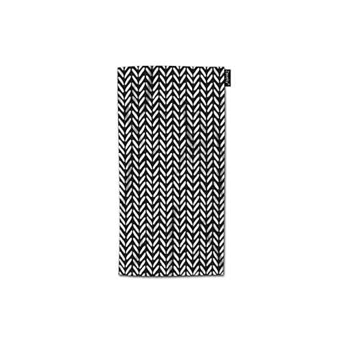 Zaueky White On Black Herringbone Hand Towel Regular Monochrome Ornament Decorative Bathroom Towels Soft Highly Absorbent Face Towel for Hotel Gym Spa(15X30 Inch)