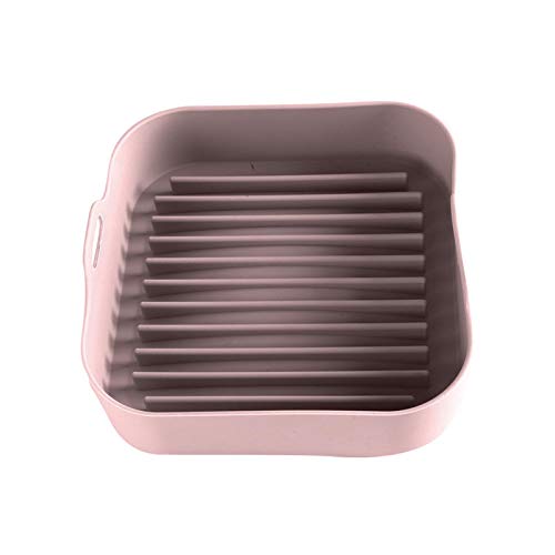 EMVANV Air Fryer Pot, Silicone Square Replacement Basket Grill Pan Baking Microwave Oven Square Tray Air Fryer Oven Accessories