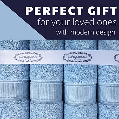 Monogrammed Bath Sheet Towels for Bathroom, Hotel, Spa, Pool, Super Soft, Highly Absorbent Turkish Towel 100% Cotton Oversized 40 x 80 Extra Large Jumbo Decorative Personalized Bath Sheets, Blue