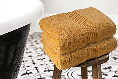 ZUPERIA 100% Combed Cotton Bath Sheet- 600 GSM- (35" x 70") 2 Pack Ultra Soft Large Bath Towels, Highly Absorbent Daily Usage Oeko-TEX Certified Ideal for Pool, Home, Gym (Beige)