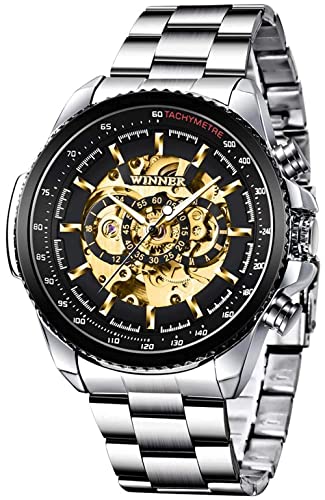 Black Golden Skeleton Dial Luminous Design Mechanical Watch for Men Top Brand Luxury Folding Clasp with Safety…