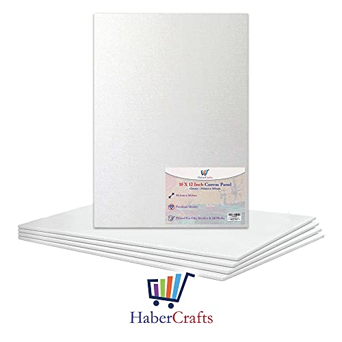 10 X 12β Canvas Panel Stretched Blank Canvas Board Primed Artist Boards 100% Cotton for Oil Paint Acrylic Painting Mixed Media White Canvases Painting Panel (10x12 Inch - 10 Boards)