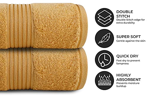 ZUPERIA 100% Combed Cotton Bath Sheet- 600 GSM- (35" x 70") 2 Pack Ultra Soft Large Bath Towels, Highly Absorbent Daily Usage Oeko-TEX Certified Ideal for Pool, Home, Gym (Beige)