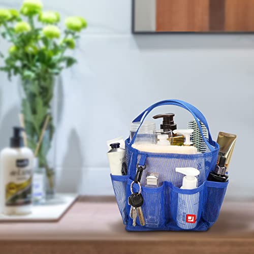 Jovilife Hanging Mesh Shower Caddy tote portable,Toiletry tote college shower caddy tote, 8 Pouch 7 INCH, Shower Caddy Dorm tote, caddy mens,Travel Shower Caddy, toiletry oragnizer (Blue)