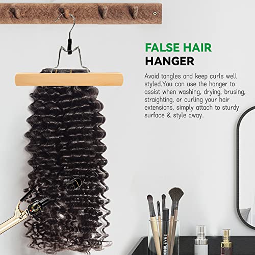 Nature Smile Wooden Clamp Pants Skirt Hair Extension Hangers(20Pcs Natural)