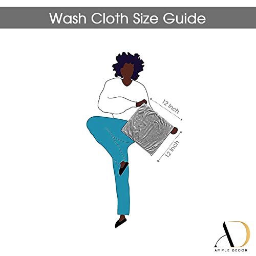 Ample Decor Wash Cloths Pack of 20, Oeko Tex Certified 600 GSM 100% Cotton Soft Absorbent, Premium Quality Durable Machine Washable, Ideal for Bathroom, Pool, Hotel, Spa – Orange