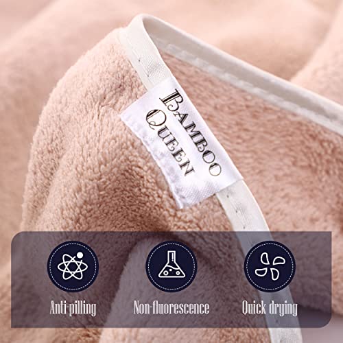 BAMBOO QUEEN Luxury Silk Hemming Hand Towels Sets of 6 - Light Thin Quick Drying - Ultra Soft Microfiber Highly Absorbent Towel for Hotel, Bathroom, Shower, Spa, Hand Towel 16 x 28 inches - Multicolor