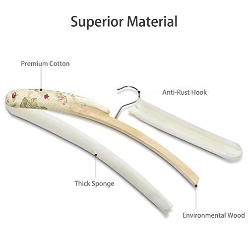Padded Clothes Hangers for Sweaters β Women Padded Coat Hangers- Foam Hanger Non Slip Satin Canvas Covers for Adults Wedding Bridesmaid (Pack of 10)