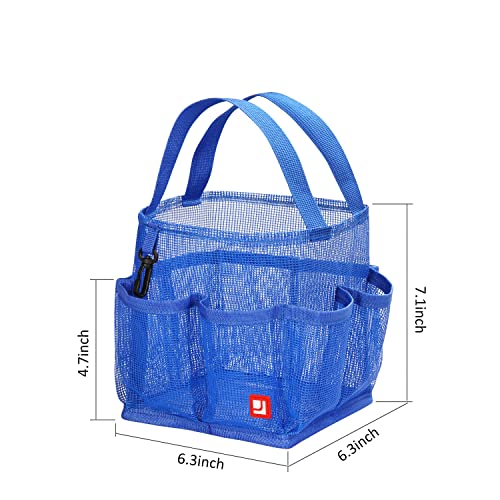 Jovilife Hanging Mesh Shower Caddy tote portable,Toiletry tote college shower caddy tote, 8 Pouch 7 INCH, Shower Caddy Dorm tote, caddy mens,Travel Shower Caddy, toiletry oragnizer (Blue)