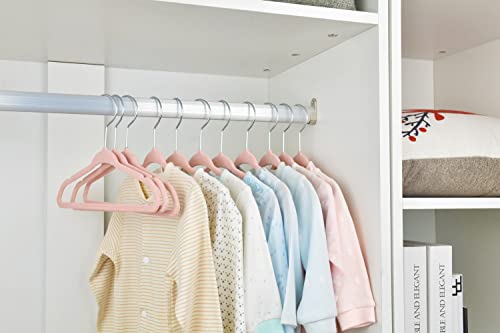 ManGotree Baby Hangers, Childrens Hangers Kids Coat Hangers with Ultra Thin & Non-Slip Design 15 Pack (Pink)