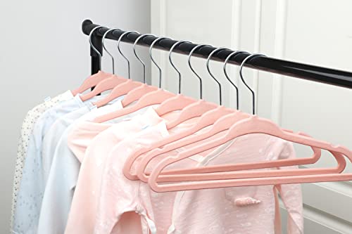 ManGotree Baby Hangers, Childrens Hangers Kids Coat Hangers with Ultra Thin & Non-Slip Design 15 Pack (Pink)