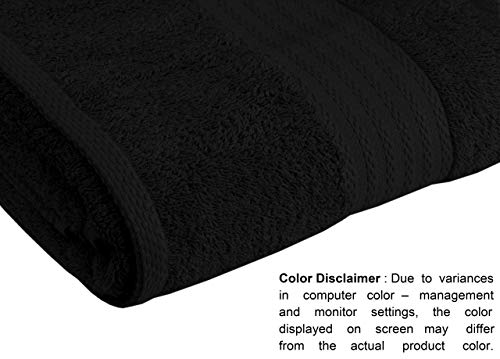 GLAMBURG Premium Cotton Oversized 2 Pack Bath Sheet 35x70-100% Pure Cotton - Ideal for Everyday use - Ultra Soft & Highly Absorbent - Machine Washable - Black