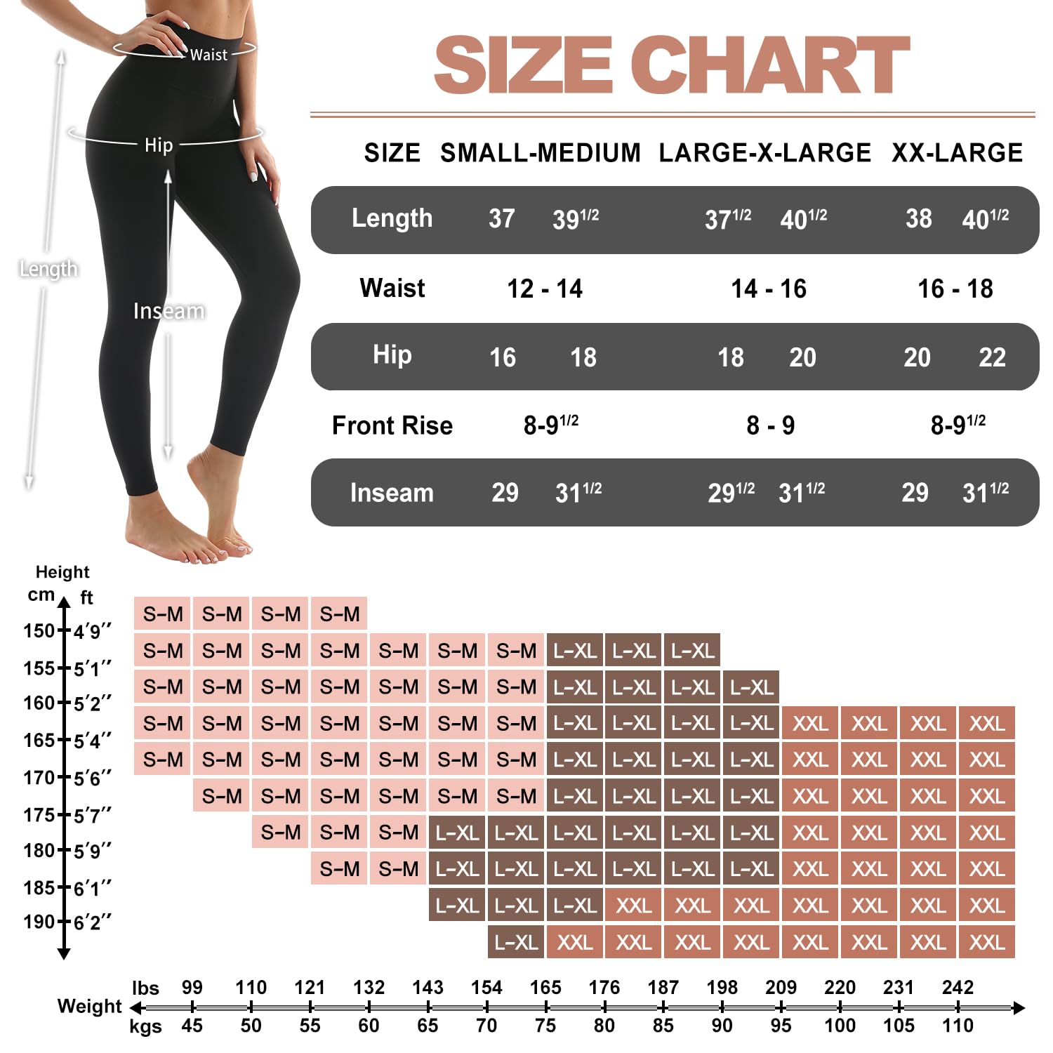 Hmuuo 3 Pack Leggings for Women High Waisted Tummy Control No See-Through Yoga Pants Workout Running Leggings