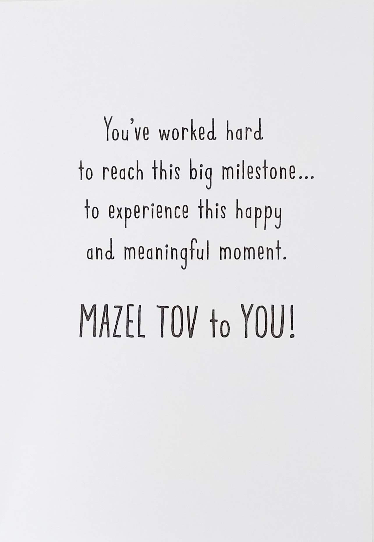 Greeting Card You've Worked Hard To Reach This Big Milestone - Mazel Tov Congratulations Bar Mitzvah 13th Thirteenth Birthday For Him