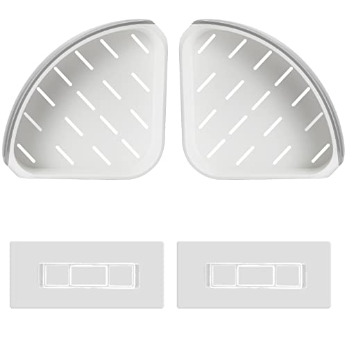 TOPHOME Triangular Corner Shower Rack Shower Caddy Corner Shelf Shower Basket Wall Mounted Shower Holder Organizer Storage Basket Rack for Bathroom Kitchen Toilet Dorm-NO-Drilling
