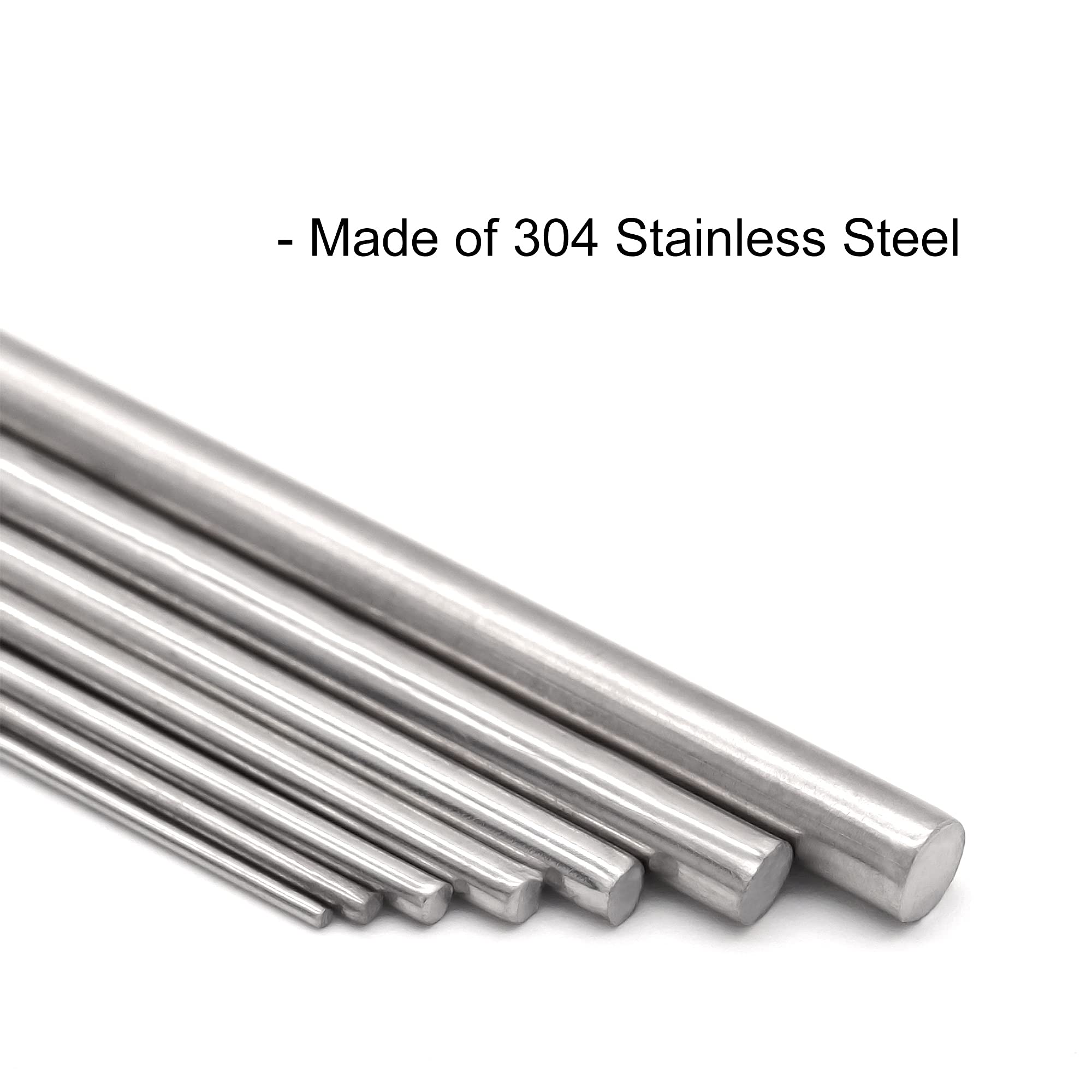 VictorsHome 1mm x 200mm 304 Stainless Steel Round Rod, Metal Solid Shaft Rods Lathe Bar Stock for DIY Crafts Model Car Helicopter Airplane 10pcs