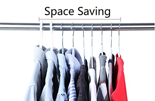 Finnhomy Heavy Duty 50 Pack Plastic Hangers, Durable Clothes Hangers with New Generation Non-Slip Pads,Space Saving Easy Slide Organizer for Bedroom Closet, Great for Shirts, Pants, White