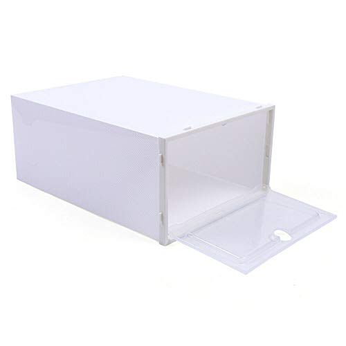 TFCFL Shoe Box, Set of 20 Shoe Storage Organizers Plastic Stackable Home Clear Shoe Box Rack Clear Drawer-White