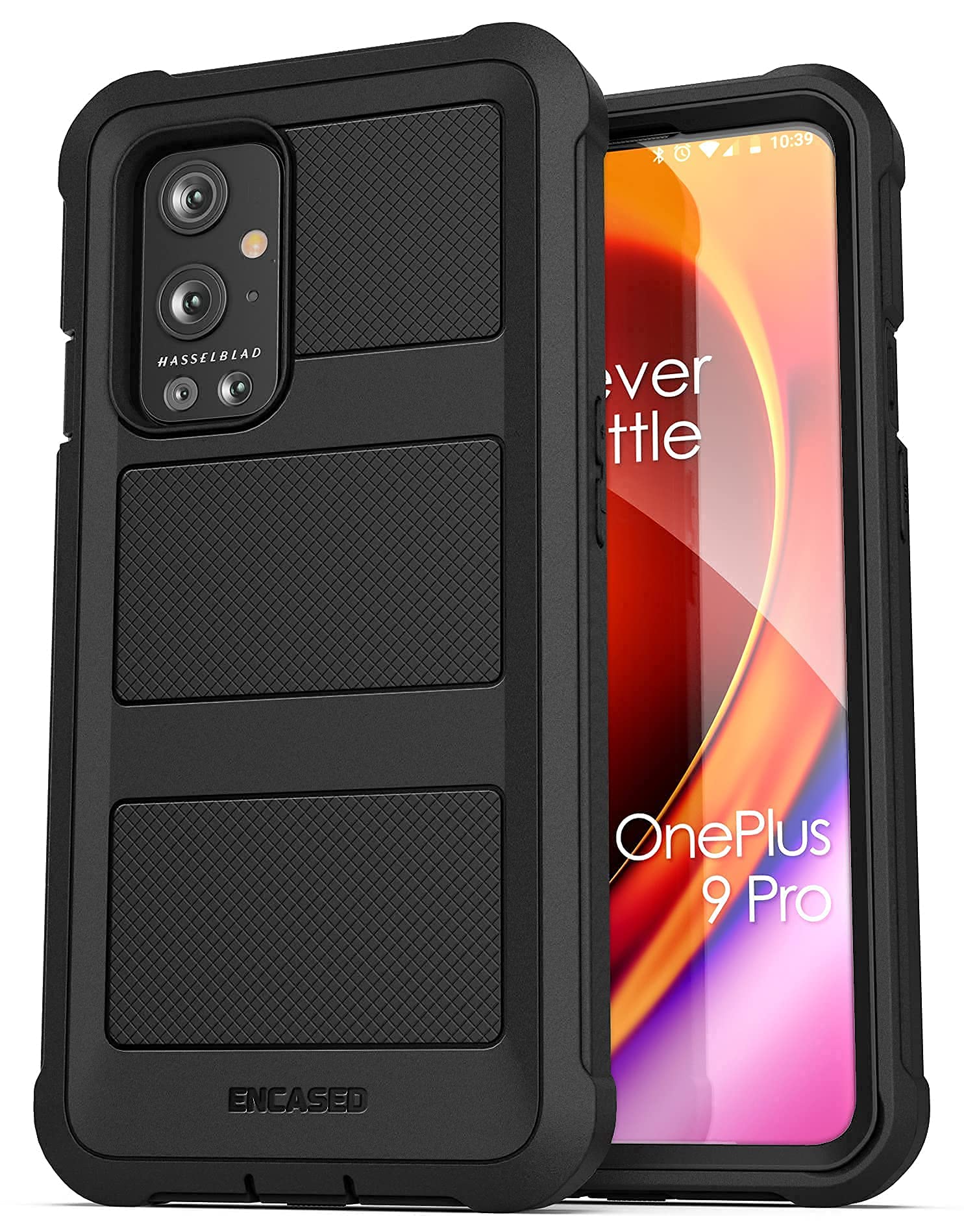 Encased Falcon Armor Designed for OnePlus 9 Case with Built-in Screen Protector and Belt Clip Holster (OnePlus 9 Pro)