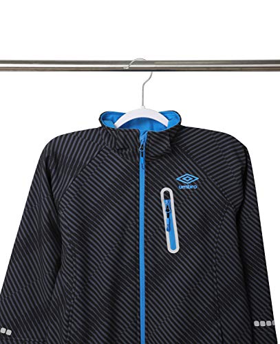 Finnhomy Heavy Duty 50 Pack Plastic Hangers, Durable Clothes Hangers with New Generation Non-Slip Pads,Space Saving Easy Slide Organizer for Bedroom Closet, Great for Shirts, Pants, White