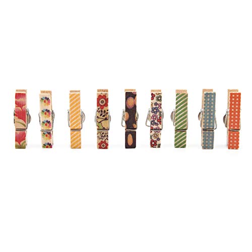 Oumefar 50pcs Wooden Clips Mini Size 35 * 7mm Natural Crude Wood Clips Craft Decoration Pegs for Photo Clips Clothes Clothespin