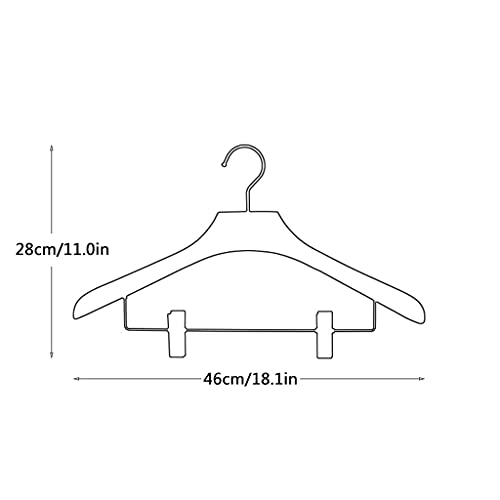 TOMYEUS Coat Hanger Wood Deluxe Wooden Pants Hangers Bottom Hanger Jeans Hanger Skirt Hanger with 2-Adjustable Clips Anti-Rust Hook Pack of 10 Clothes Hanger