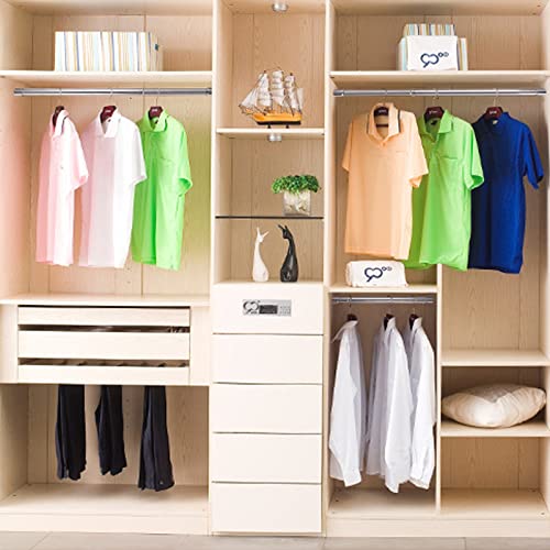 Closet Pole, Closet Rod with Telescopic Adjustment, with Wardrobe Rail Rod Pole Socket and Screws, Pack-2, Clothes Rod for Closet Suitable for Wardrobes, Cabinets, Bathrooms (15.7ββ-27.6ββ)