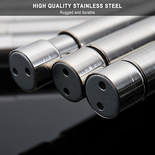 Closet Pole, Closet Rod with Telescopic Adjustment, with Wardrobe Rail Rod Pole Socket and Screws, Pack-2, Clothes Rod for Closet Suitable for Wardrobes, Cabinets, Bathrooms (15.7ββ-27.6ββ)