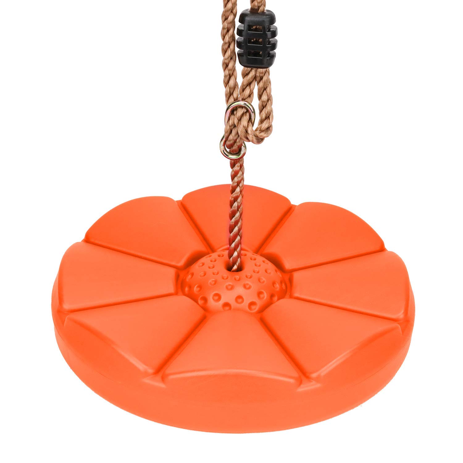 Sorbus Disc Seat Swing - Kids Monkey Rope Tree Zip Line Swings for Play Set, Tree, Outdoor Backyard, Playground Fun, Orange