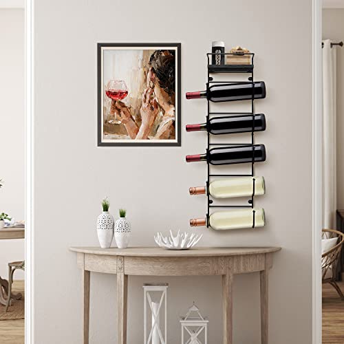 Sorbus Towel-Rack for Bathroom - Wall Mounted Metal Organization Rack with Wooden Top Shelf & 5 Tiers - Holds Full Sized Bath-Towels, Washcloths, Linens, & Hand-Towels - Easy Installation