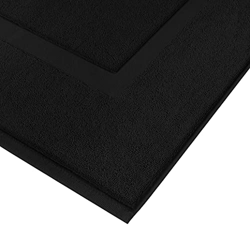 Utopia Towels Bundle Pack of 600 GSM Bath Sheet Set (2-Pack) and Banded Bath Mats (2-Pack) β 100% Ring-Spun Cotton β Highly Absorbent β Soft & Luxurious β Black