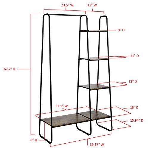 Seville Classics 4-Tier Freestanding Closet Organizer, Black