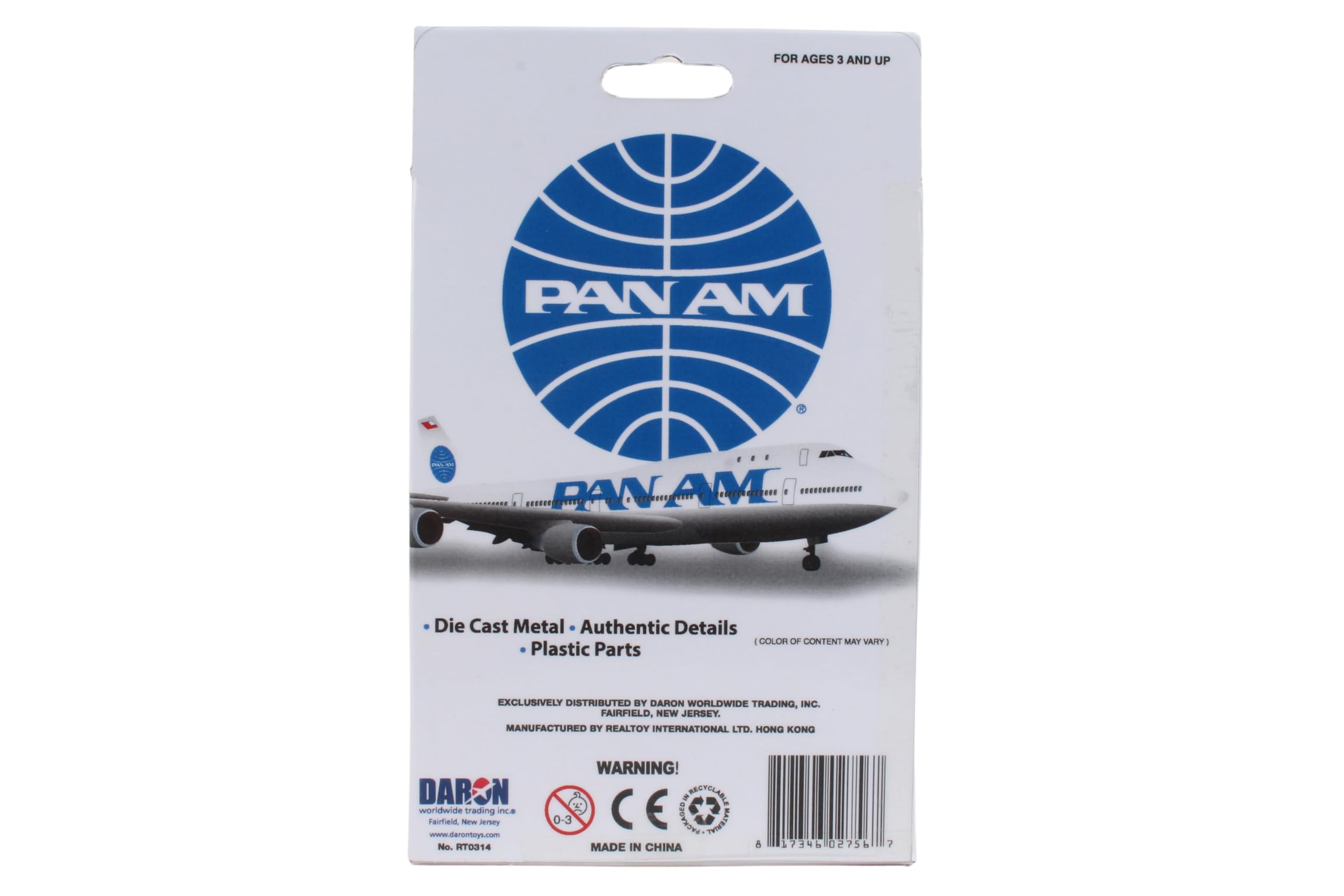Daron Planes Pan Am Single Plane (RT0314), White