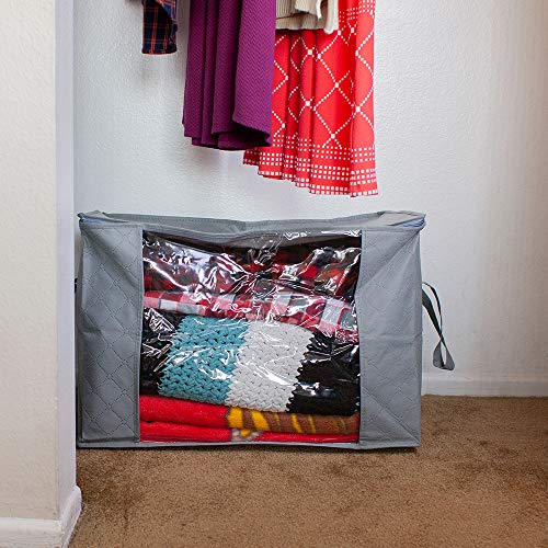 My Home Bedding Away Storage Bag for Blankets, Quilts-15" x 23", Gray