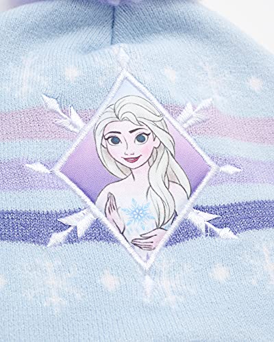 Disney Girls’ Winter Set: Ear Flap Beanie Hat, Gloves or Mittens: Elsa, Anna, Princess (Age: 2-7), Size Age 4-7, Blue Glove