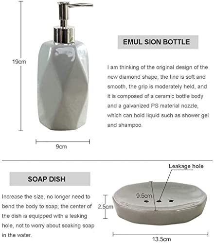 DVTEL Ceramic Mouthwash Cup Sanitary Suit Household Toothbrush Sanitary Suit 5-Piece Set (Color : Khaki)