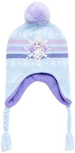Disney Girls’ Winter Set: Ear Flap Beanie Hat, Gloves or Mittens: Elsa, Anna, Princess (Age: 2-7), Size Age 4-7, Blue Glove