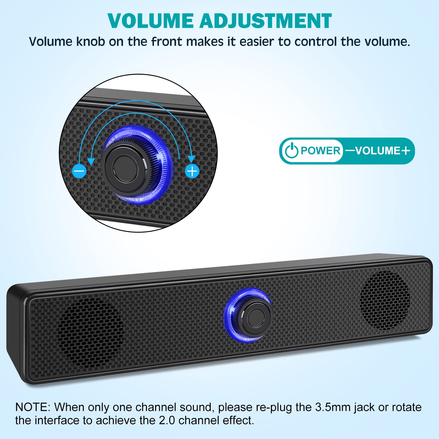 TAOTOSUNE Computer Speakers, USB Powered PC Speakers Wired Stereo Desktop Speakers for Computer, Desktop, Laptop, PC, Pad, Cellphone [2025 Version]