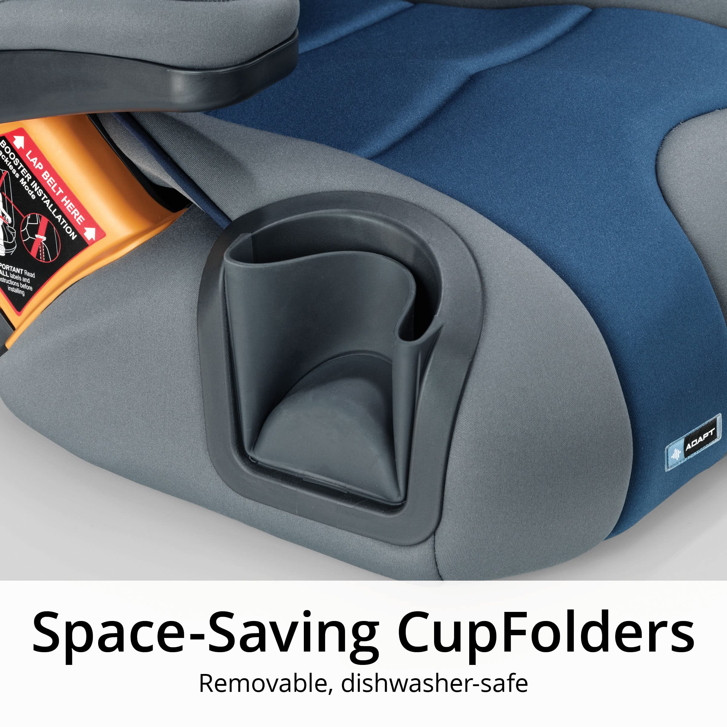 Chicco KidFit Adapt Plus 2-in-1 Belt-Positioning Booster Car Seat, Backless and High Back Booster Seat, for Children Aged 4 Years and up and 40-100 lbs. | Vapor/Grey