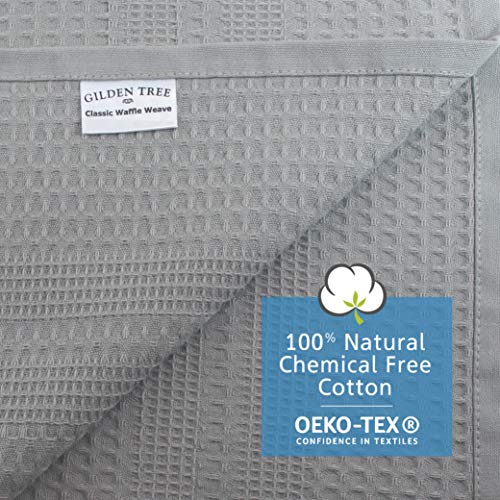 GILDEN TREE Waffle Towels Quick Dry Lint Free Thin Bath Sheets 40x80 Oversized Extra Large for Adults, Classic Style (Pewter)