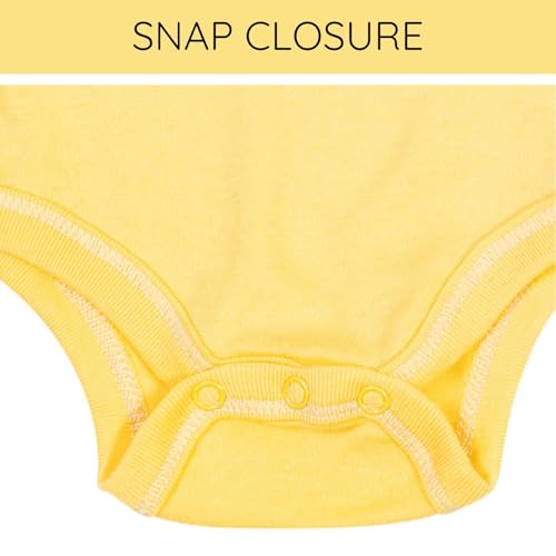 PEANUTS Woodstock Snoopy Infant Baby Boys Cuddly Short Sleeve Bodysuit Jogger Pants Bib and Hat 4 Piece Outfit Set Yellow 18 Months