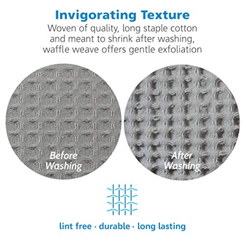 GILDEN TREE Waffle Towels Quick Dry Lint Free Thin Bath Sheets 40x80 Oversized Extra Large for Adults, Classic Style (Pewter)