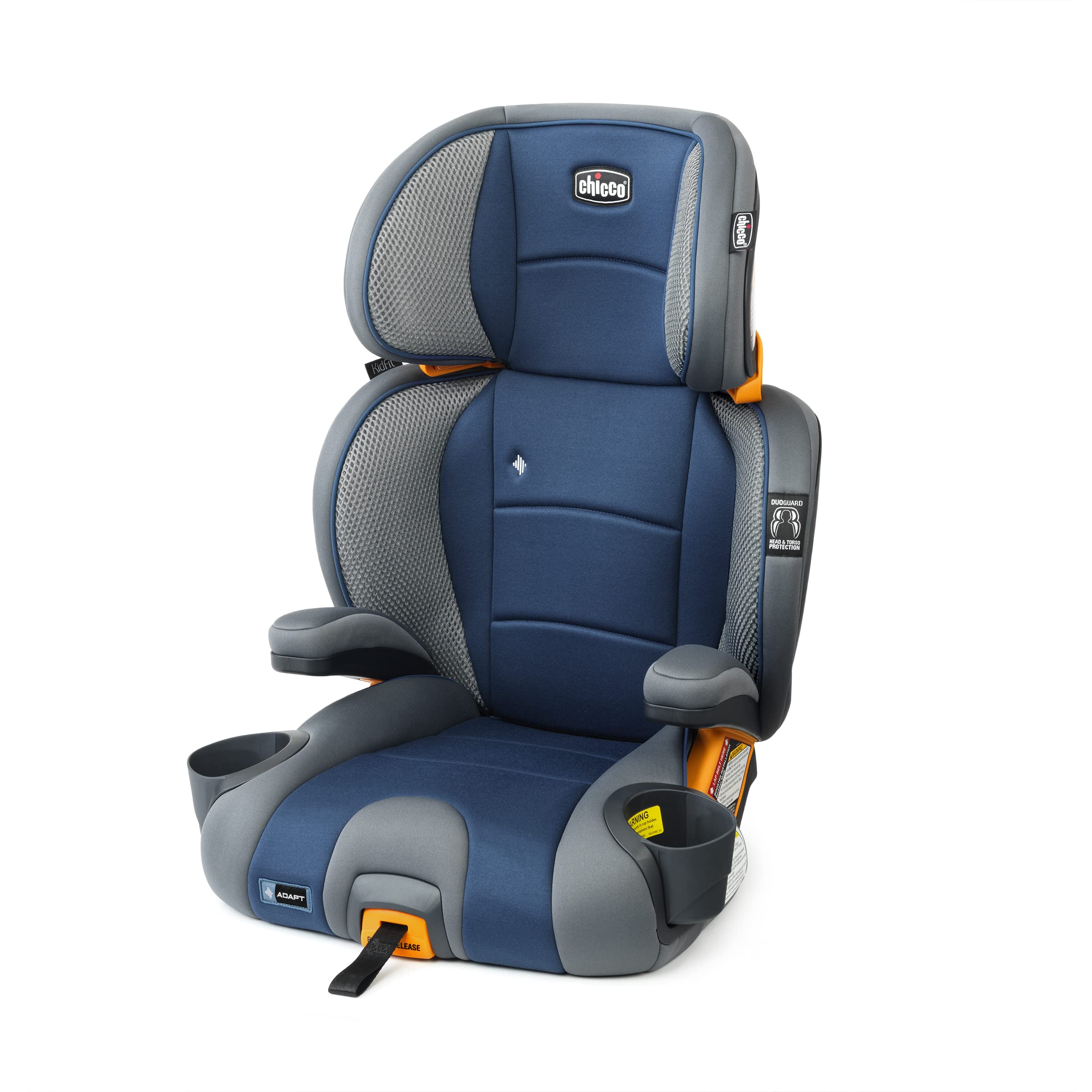 Chicco KidFit Adapt Plus 2-in-1 Belt-Positioning Booster Car Seat, Backless and High Back Booster Seat, for Children Aged 4 Years and up and 40-100 lbs. | Vapor/Grey