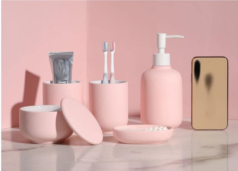 CZDYUF Five-Piece Bathroom Toothbrush Mouthwash Cup Gift Wash Set Decoration Storage Bathroom