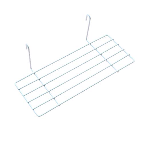 LIOOBO Grid Wall Shelves, Wire Straight Shelf with Hooks, Hanging Shelf for Wall Grid Panel, Wall Organizer for Home Supplies, 10 L x 4 D, White