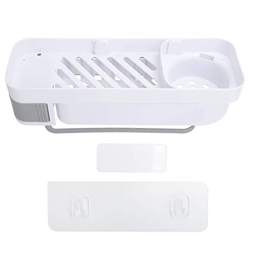 LANTRO JS Corner Shower Caddy Shower Organizer Shower Shelf Wall Mounted Bathroom Storage with Towel Hook(white grey)