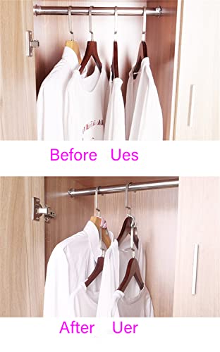 HUAFEI 80 Pcs Clothes Hanger Connector Hooks, Plastic Hanger Hooks for Closet Space Savers Hangers and Family or Clothing Shop ,Cascading Hooks for Hangers (White, 80), 2.16 x 0.79 x 1.2 inches